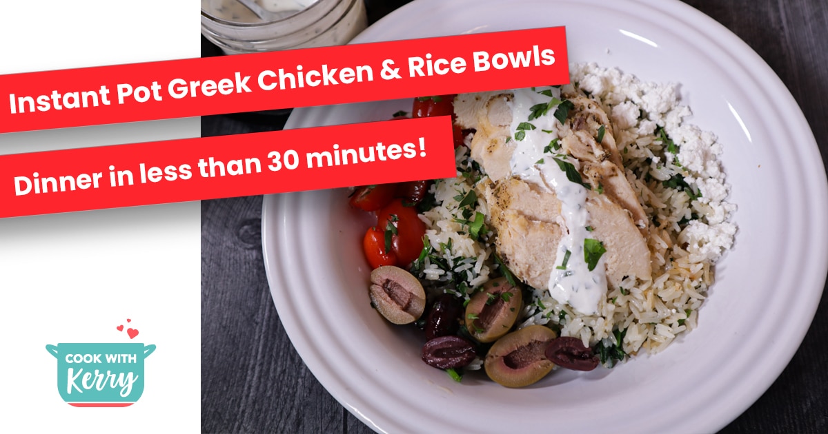 Instant Pot Greek Chicken & Rice Bowls | Easy Instant Pot Chicken & Rice