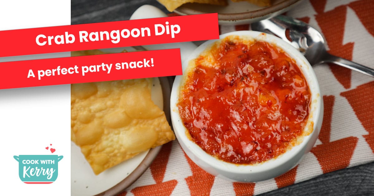 Crab Rangoon Dip with Crispy Wonton Chips - Cook with Kerry